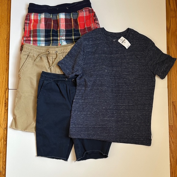 GAP | Bottoms | Gap Kids Plaid Khaki And Navy Shorts Set | Poshmark